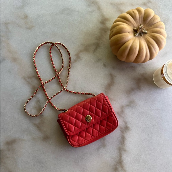 marco ricci | Bags | Vintage Red Leather Quilted Tiny Crossbody Bag ...